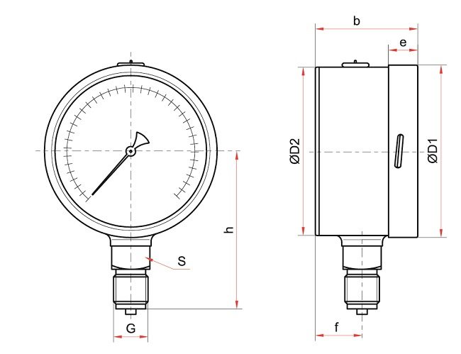 Манометр ТМ5 (ТМ-521 Б) РОСМА - цена, описание, характеристики - ИнСАТ